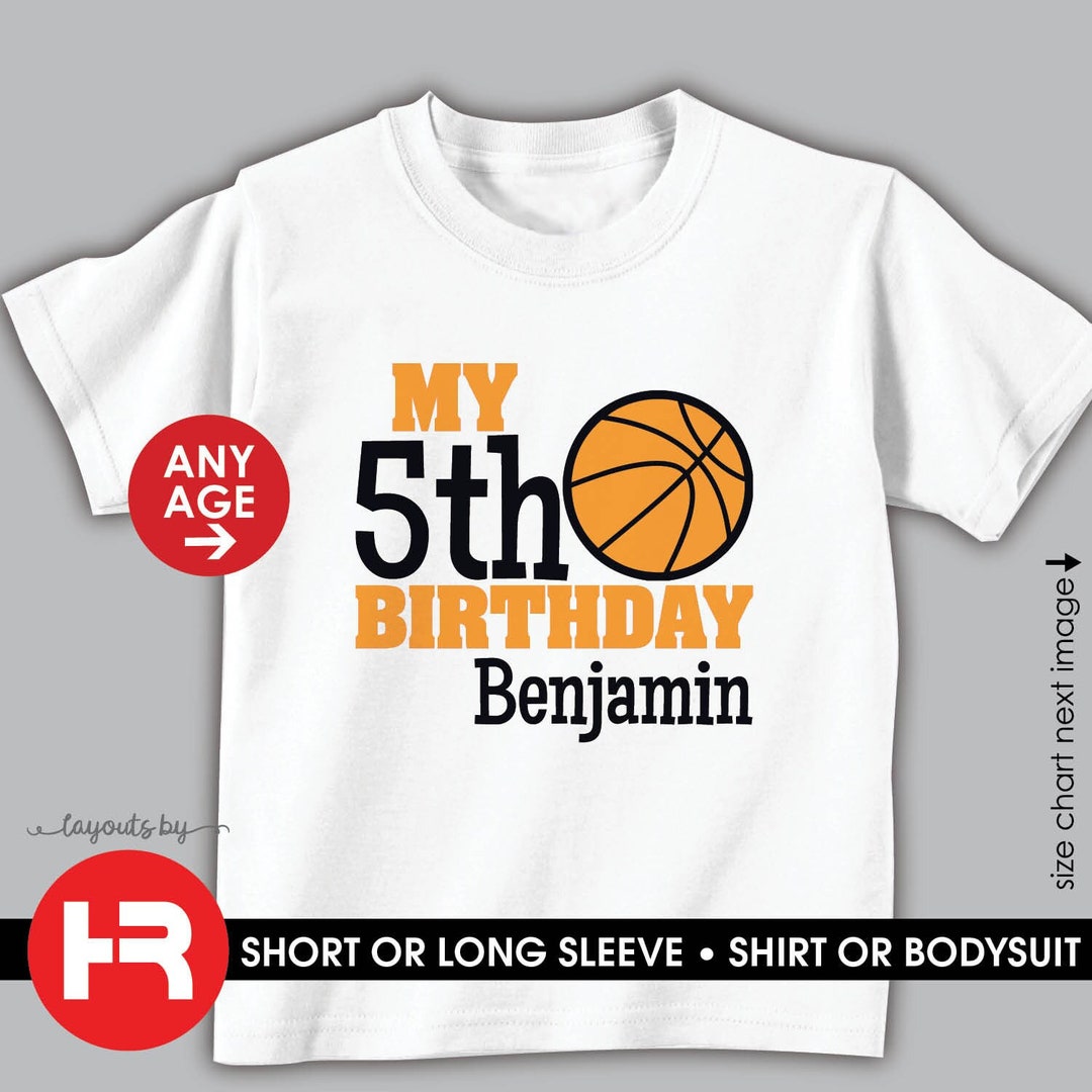 Basketball Birthday Shirt or Bodysuit Personalized With Child's Age and ...