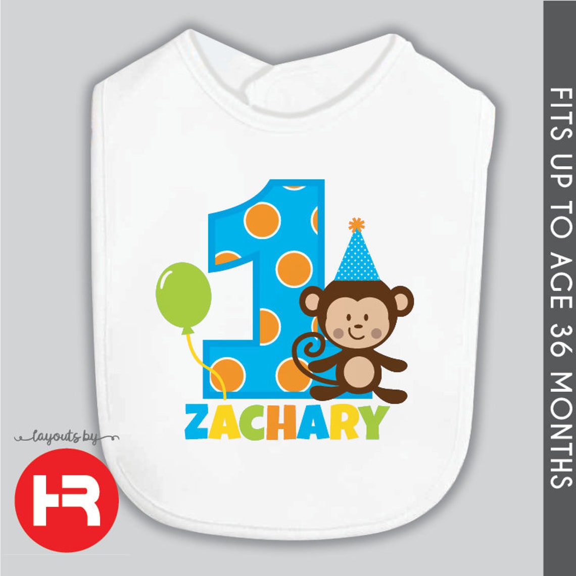 Monkey 1st Birthday Bib Personalized Boys First Birthday Bib | Etsy