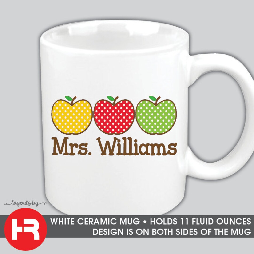 Teacher Coffee Mug Monogram With Name - Graduation Gift • Personalized ...
