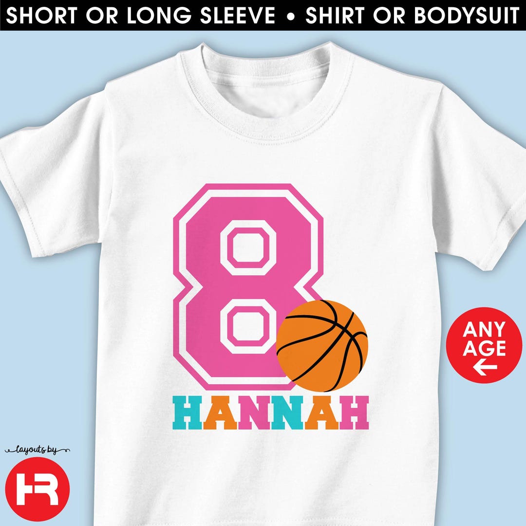 Girl's Basketball Birthday Shirt or Bodysuit Personalized With Name ...