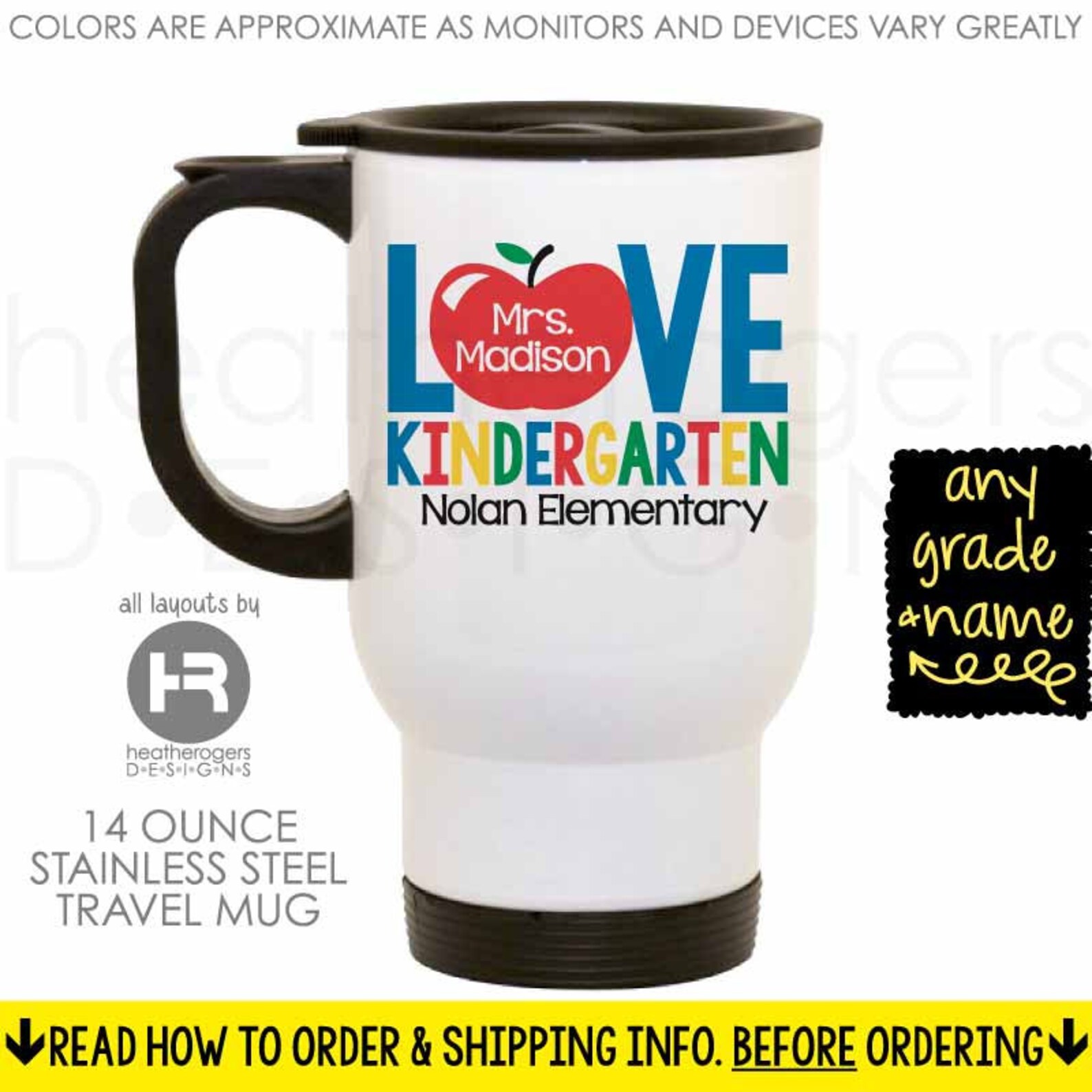 Teacher Stainless Steel Travel Mug Personalized Mug | Etsy