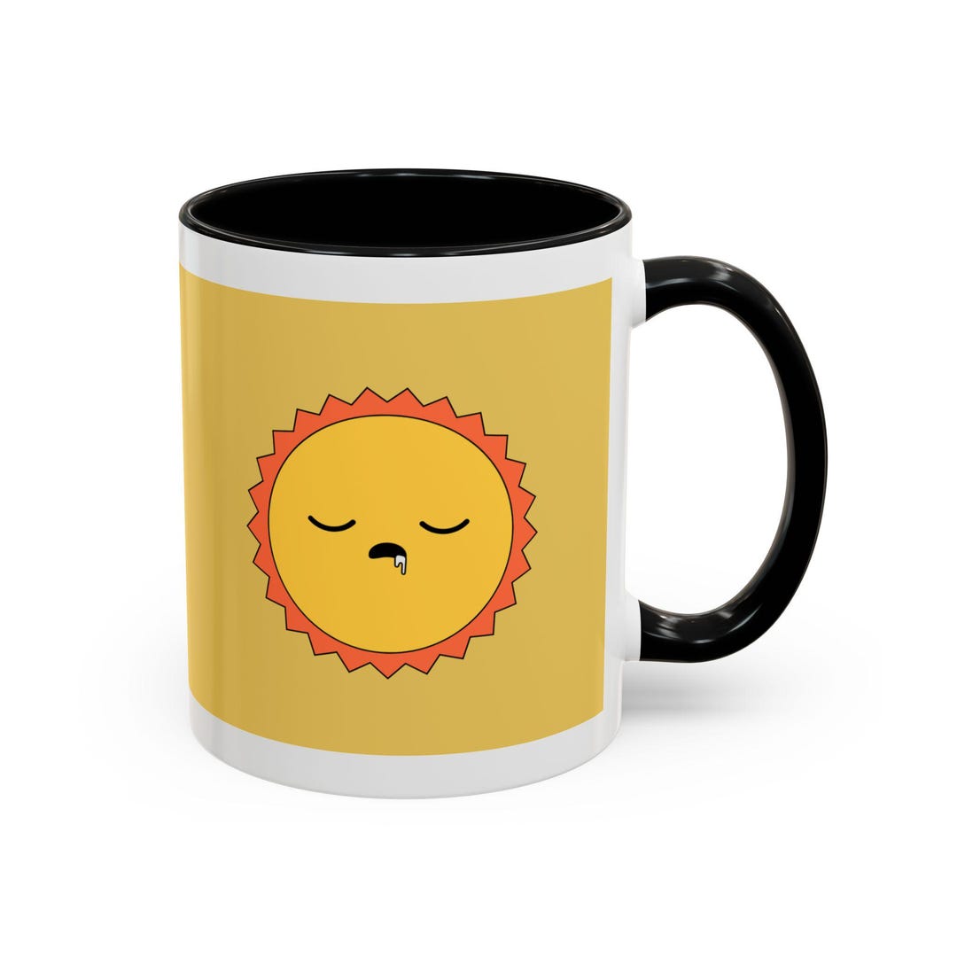 Sad Cartoon Sun Coffee Mug | Funny Morning Caffeine Saying - Etsy