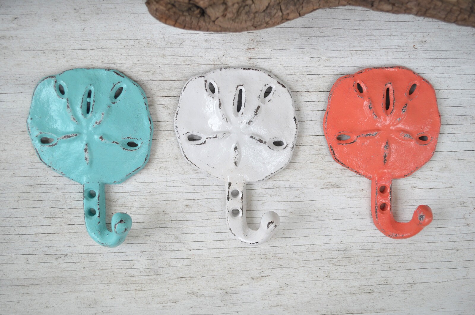 Beach Decor 3 Cast Iron Sand Dollar Hook Coat Hook Tropical | Etsy