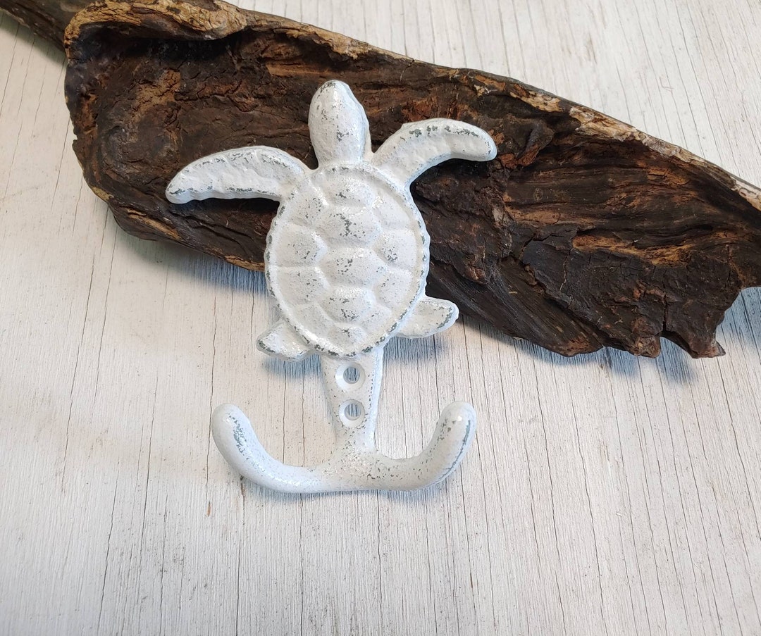 Sea Turtle Cast Iron Hook Tropical Decor Key Hook Towel - Etsy