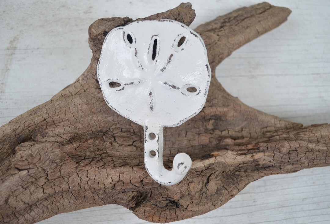 Sand Dollar Hook, Cast Iron Hook, Hand Towel Hook, Key Hook, Tropical ...