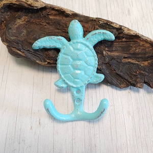 Sea Turtle, Cast Iron Hook, Tropical Decor, Key Hook, Towel Hook, Beach ...