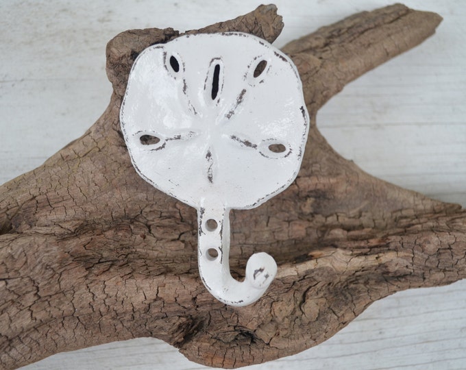 1 Cast Iron Sand Dollar Hook, Coat Hook, Tropical Decor, Towel Hook - Etsy