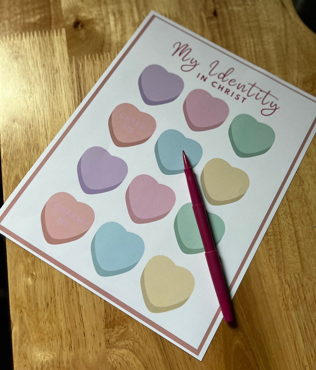 Identity in Christ Candy Hearts Prayer Exercise Sheets - Etsy