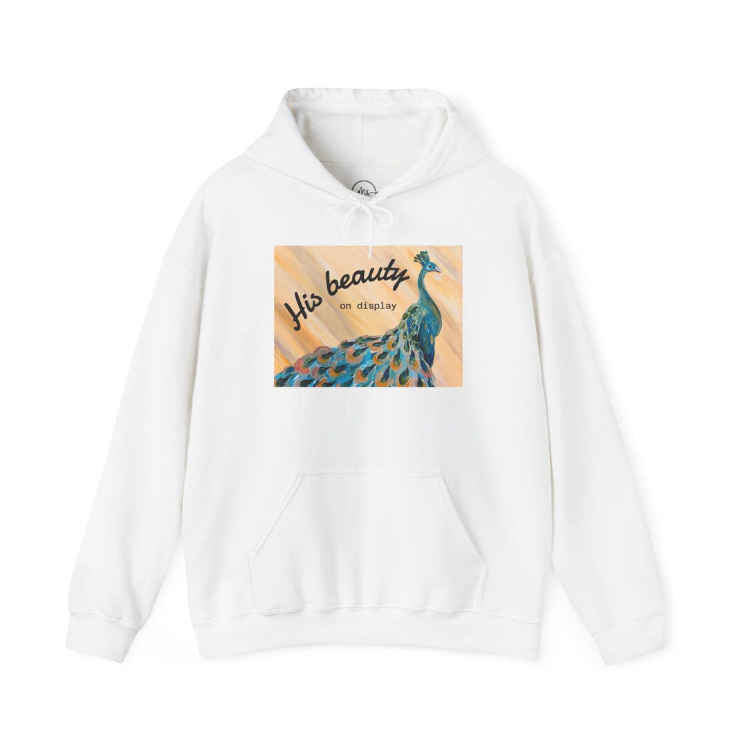 His Beauty on Display | Blue Peacock Artwork Hoodie | Peacock ...