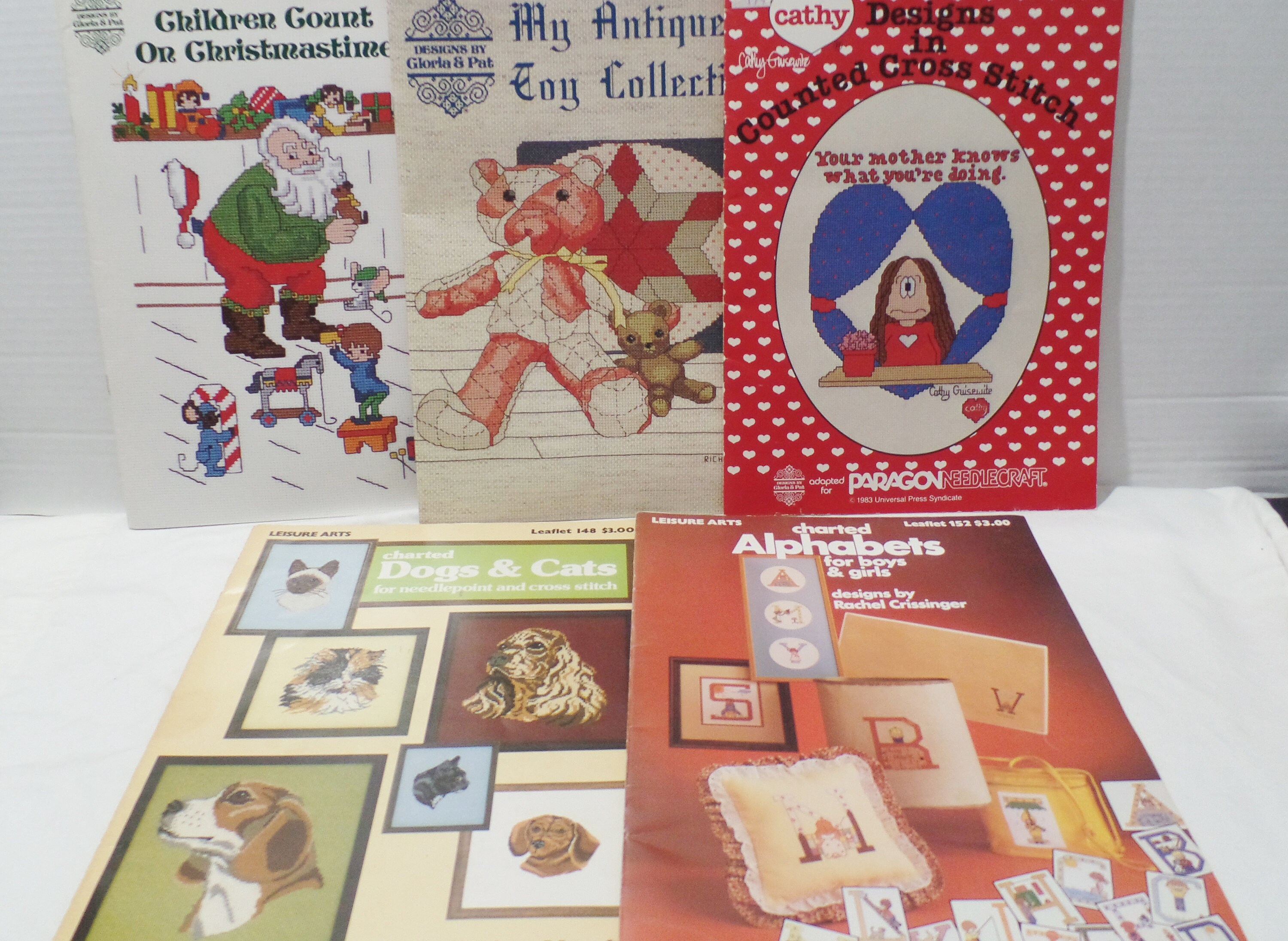 Scrapbooking 5 Cross Stitch pattern books Cathy designs Cats Christmas ...