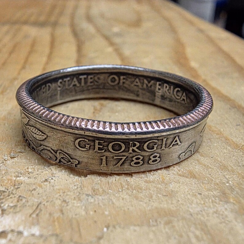 Handmade State U.S. Quarter Coin Ring | Customized Jewelry | Historical ...