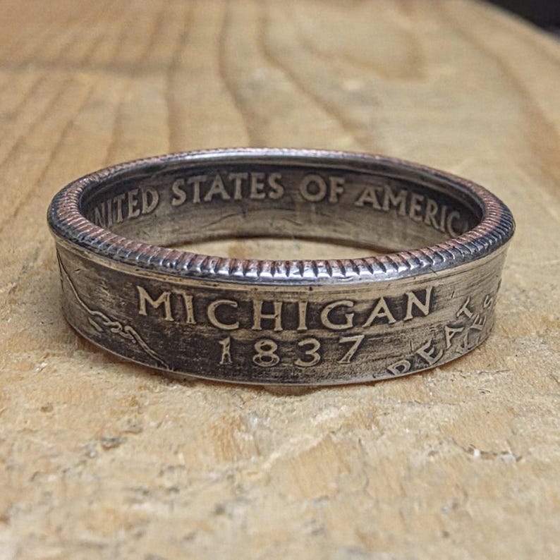 Handmade State U.S. Quarter Coin Ring | Customized Jewelry | Historical ...