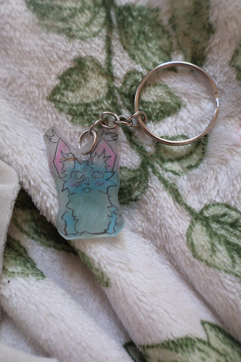Warrior Cat Keychain: Shrink Plastic, UV Resin Coated, Fanart Charm - Etsy