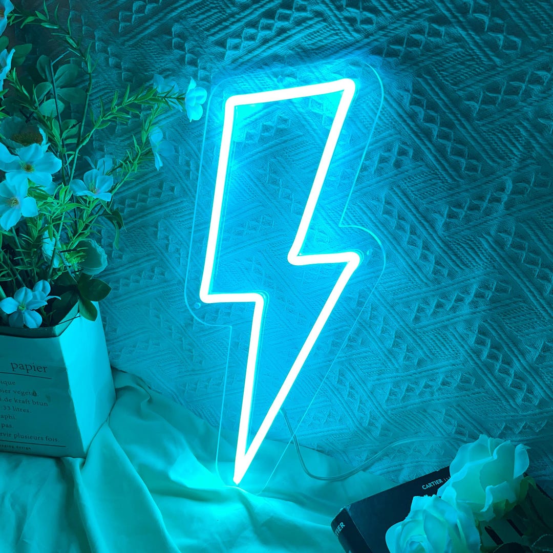 Lightning Bolt LED Neon Sign Thunder Neon Light Lightning Neon Sign ...