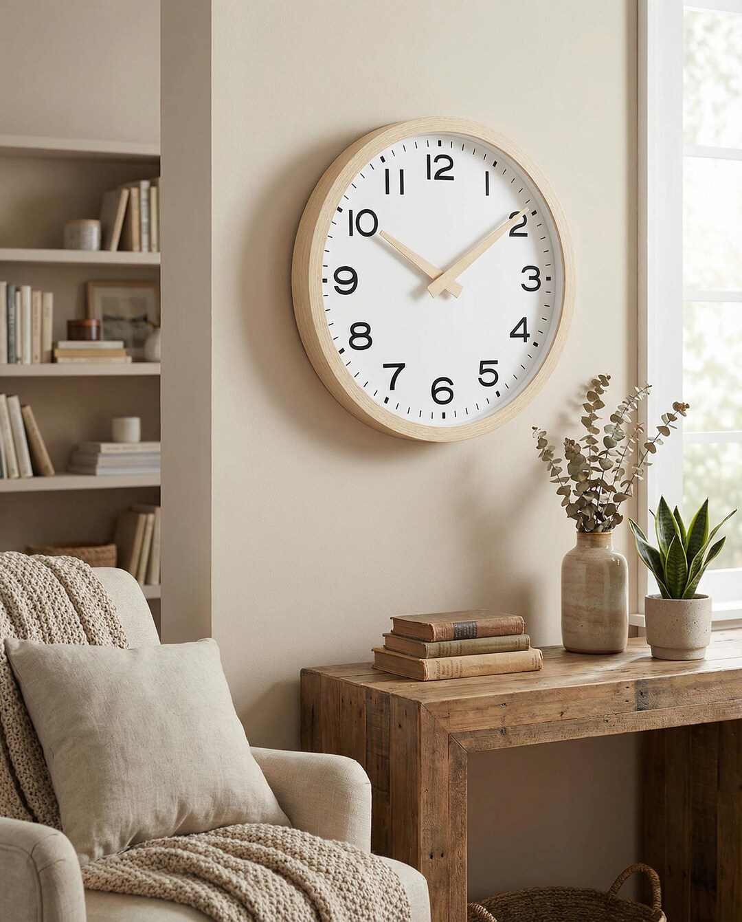 Boho Wood Grain Wall Clock, Silent Non-ticking, 10 Inch - Etsy