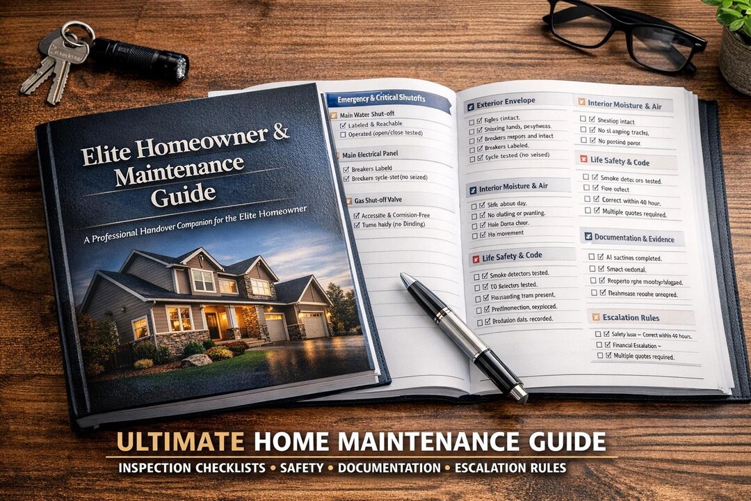 Elite Homeowner Maintenance Guide | Post-construction Manual (printable ...