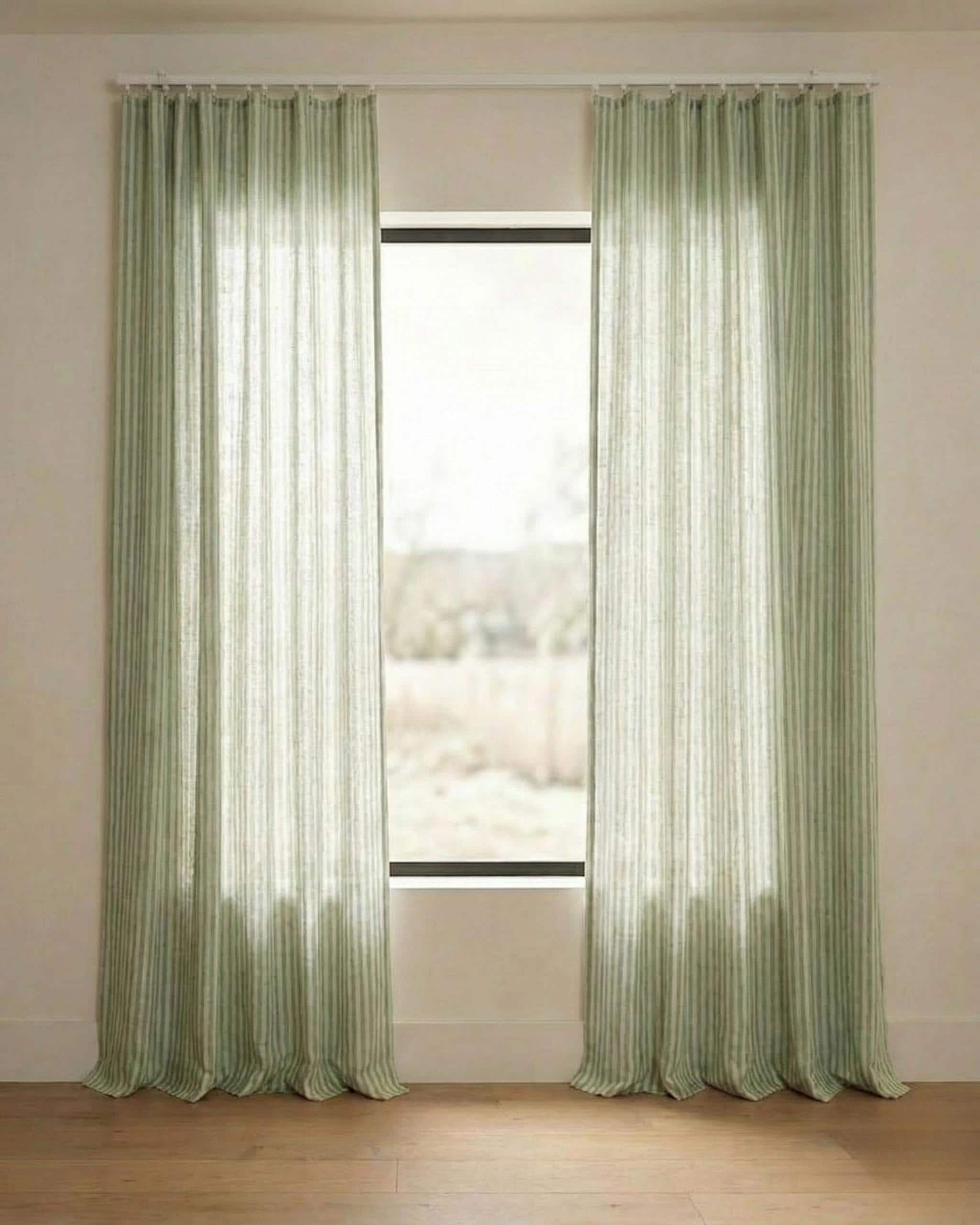 Great Description About Green Ticking Stripe Curtains