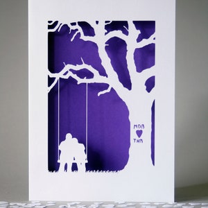 Personalised Papercut Anniversary Card more Colours Available add Your ...