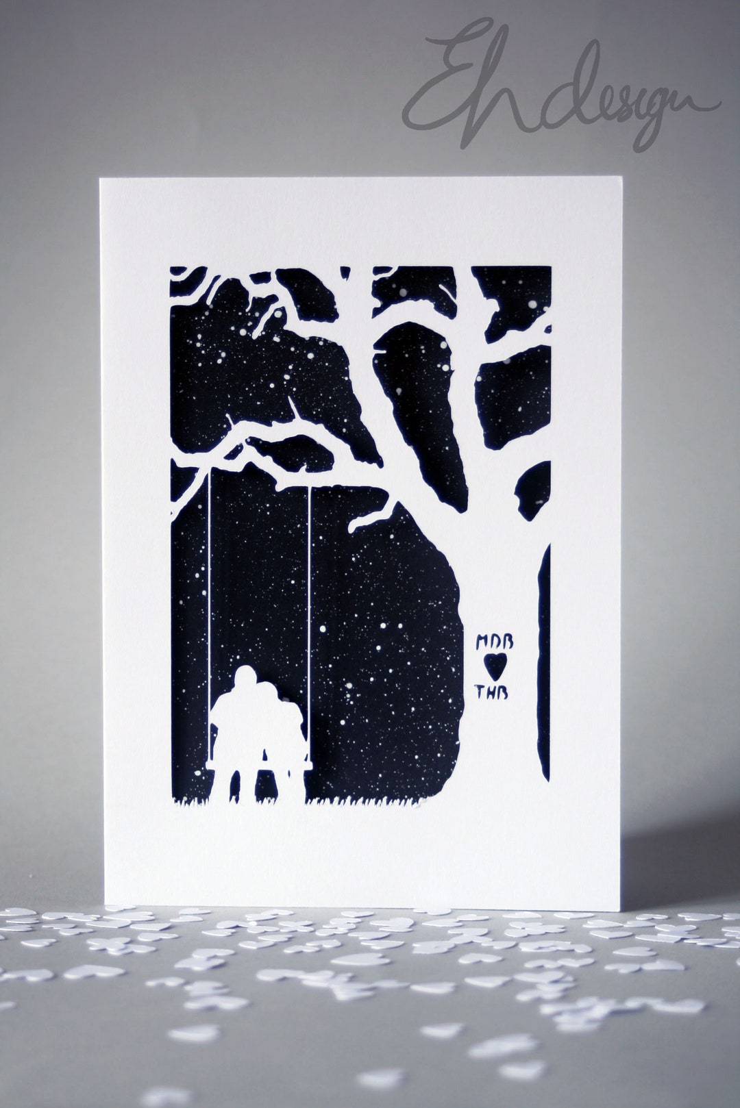 Personalised Papercut Anniversary Card more Colours Available add ...