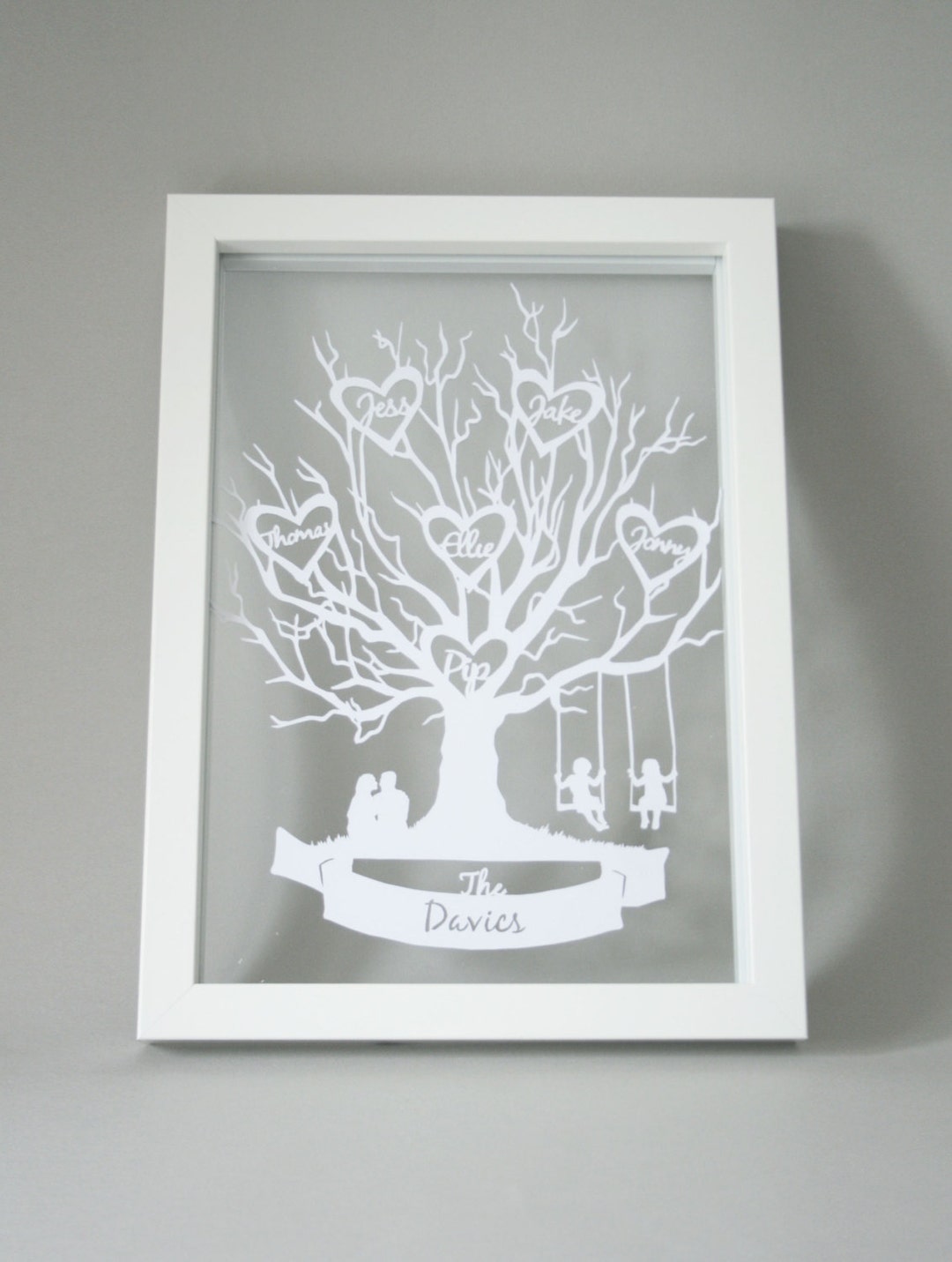 Personalised Papercut Family Tree Keepsake Personalized Customised ...