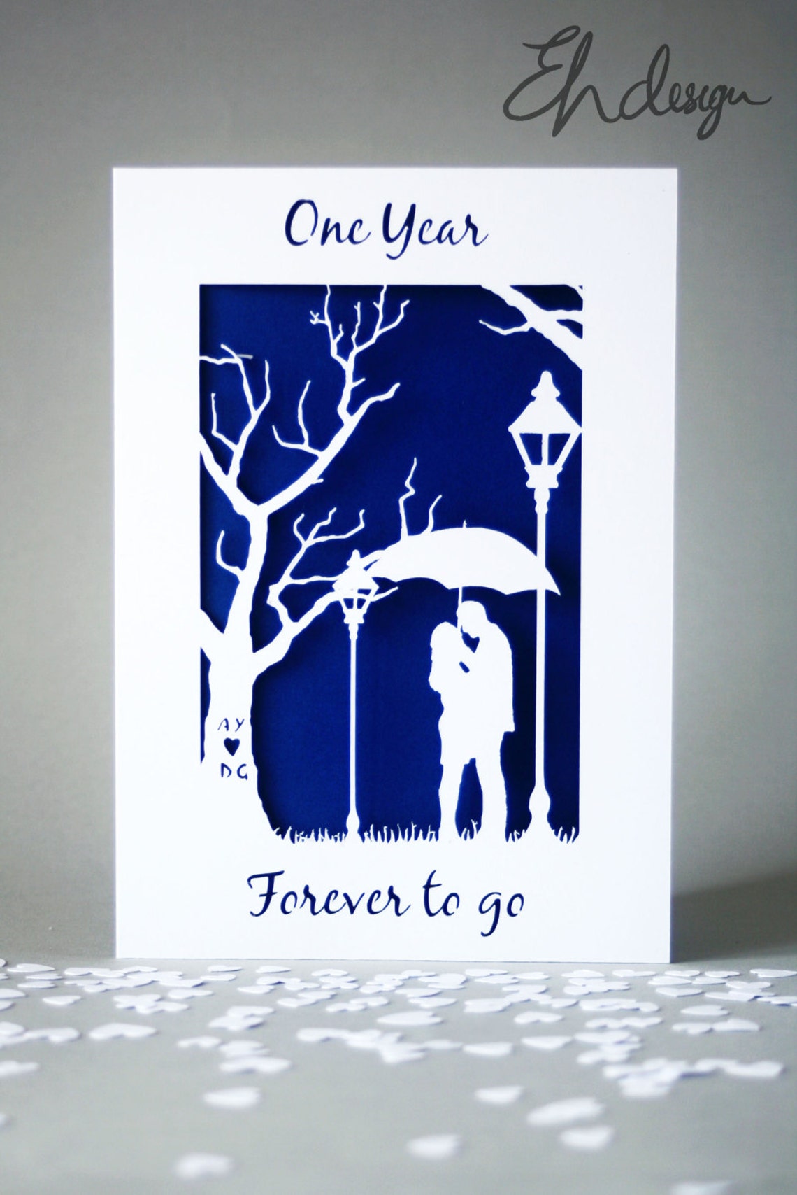 Romantic Papercut Anniversary Card personalisation and More - Etsy