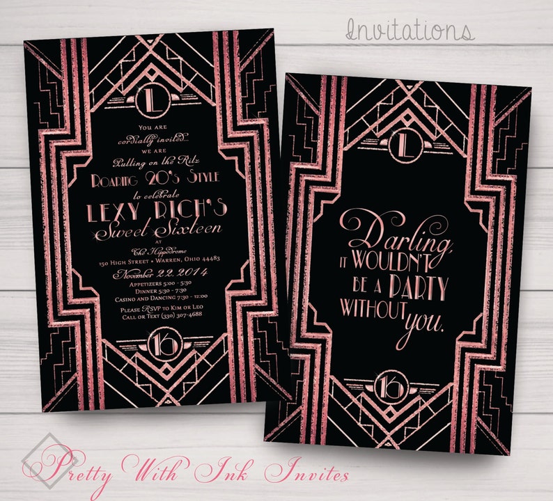 GATSBY/ROARING 20s - Original Design (copied by Others) Invitations ...