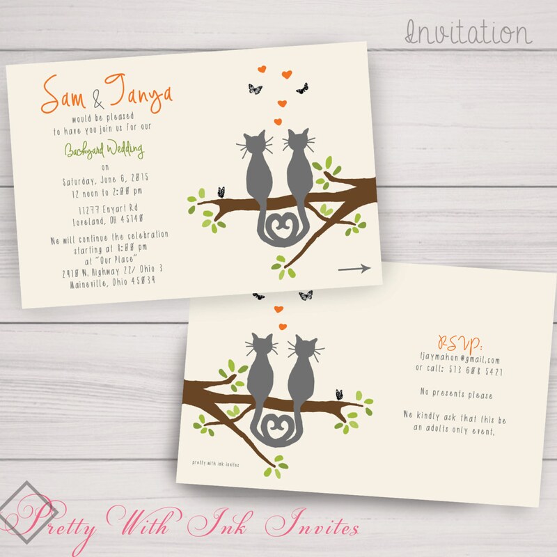 Cat Themed Wedding Invitations - Etsy