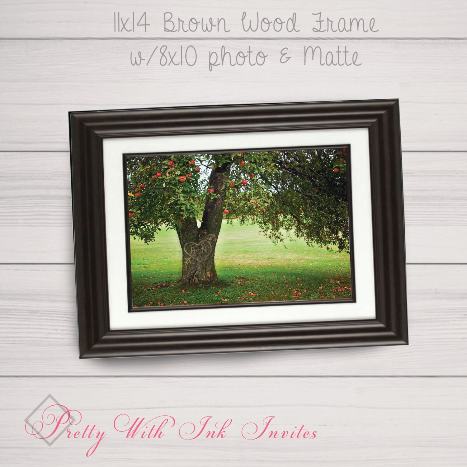 Real Carved Apple Tree Art Print Personalized Real Carved Tree Gift for ...