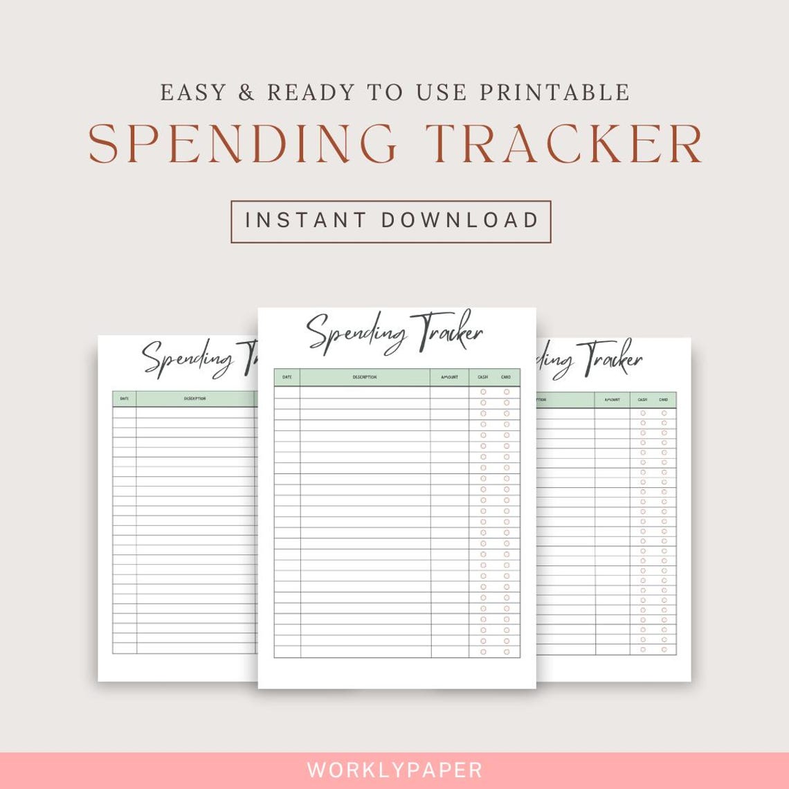 Spending Tracker Printable | Monthly Expense Tracker | Budget Planner ...