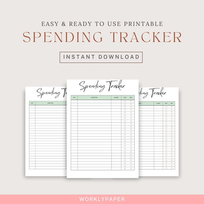Spending Tracker Printable | Monthly Expense Tracker | Budget Planner ...