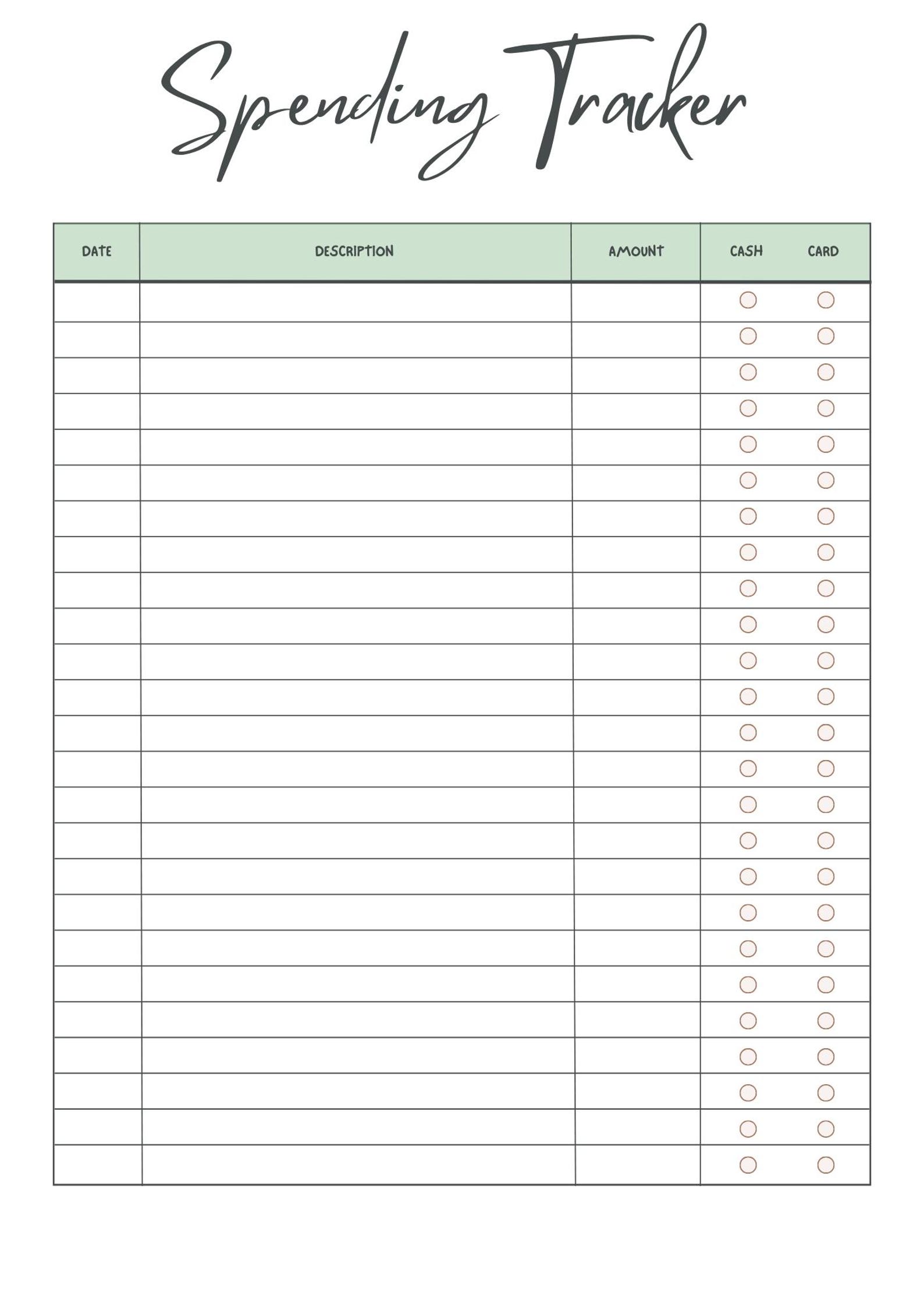 Spending Tracker Printable | Monthly Expense Tracker | Budget Planner ...