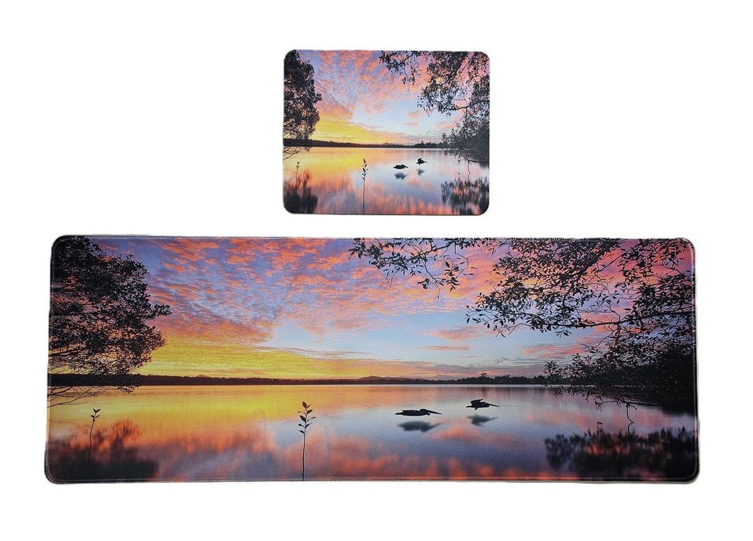Brand New Beautiful Lake Sunset XL Mouse Pad / Desk Mat 32"x12 ...