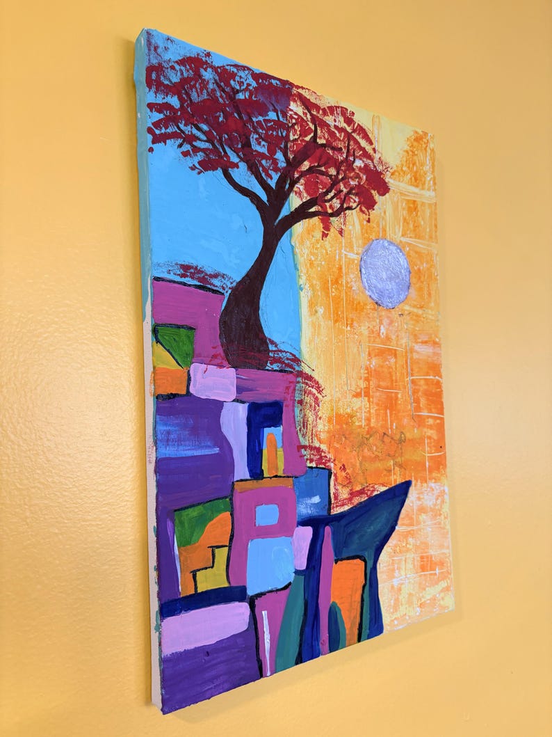 Original Mixed Media Acrylic Painting | Contemporary Abstract Tree ...
