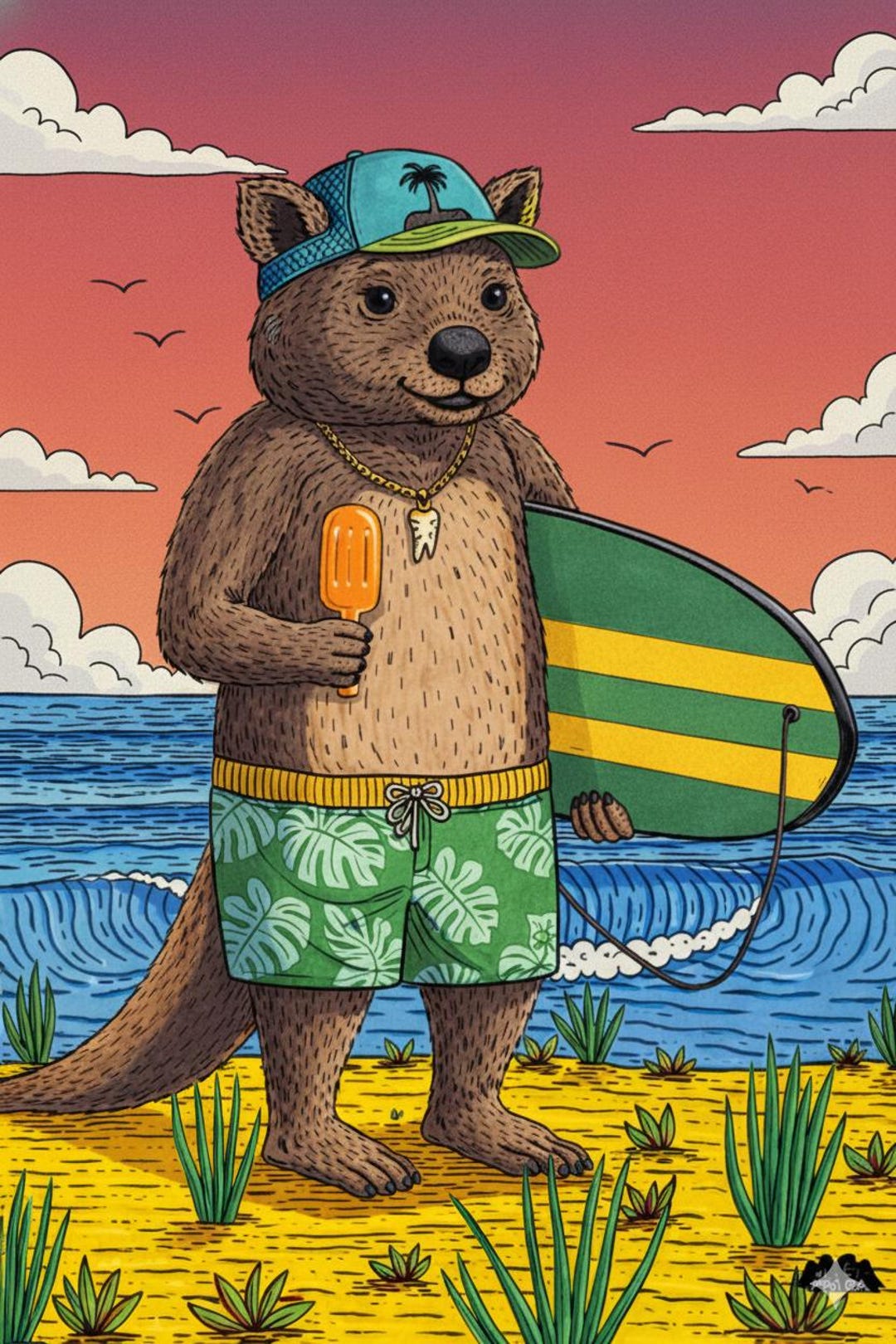 G’day Summer: Aussie Beach Vibes - Wally the Wombat - Etsy