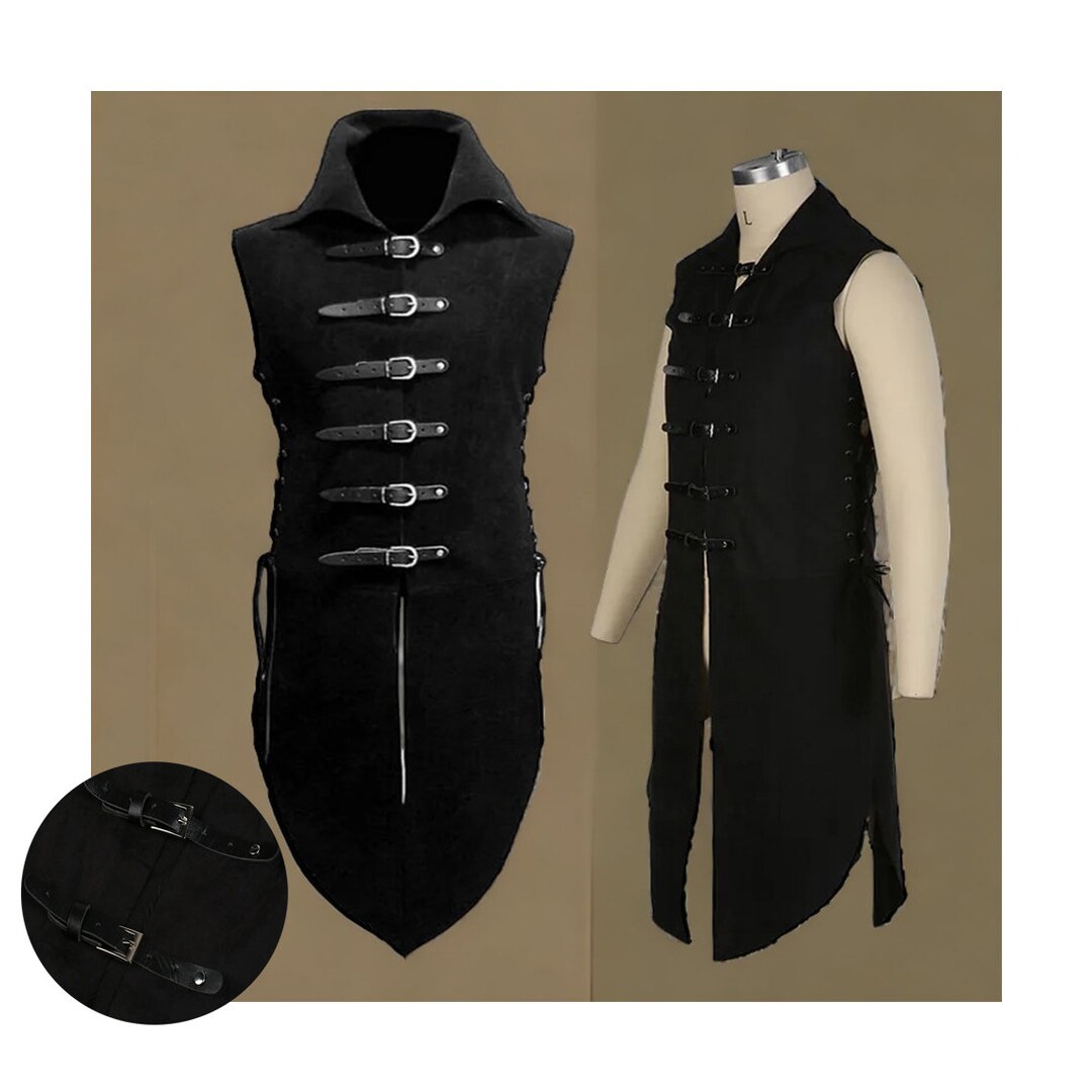 Medie.val Fantasy Tunic Renaissance Vest Up Viking Pirate - Etsy