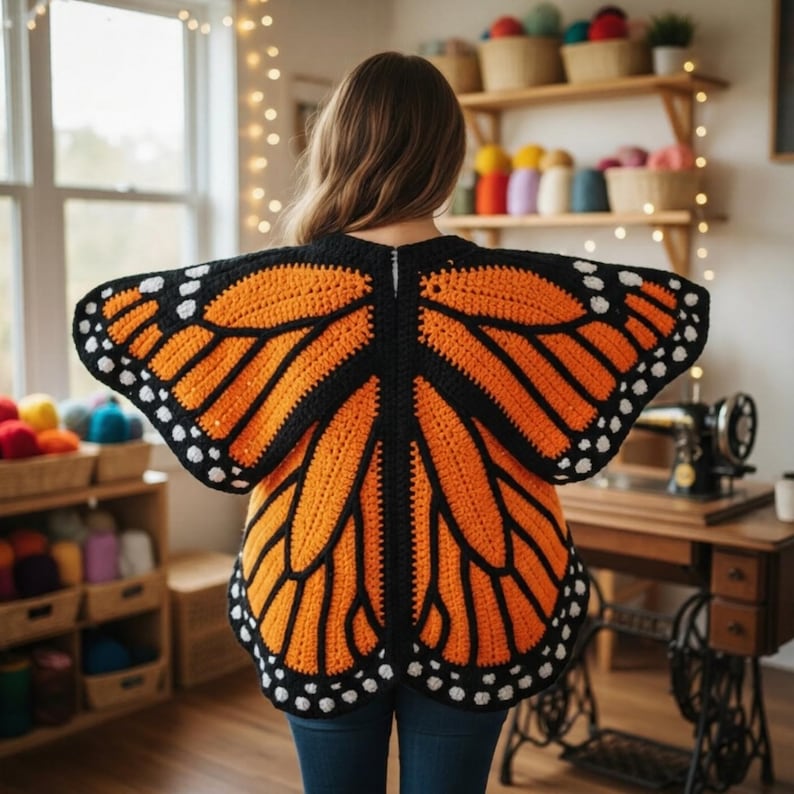 Monarch Butterfly Wings Crochet Cardigan Pattern (PDF Pattern - Etsy