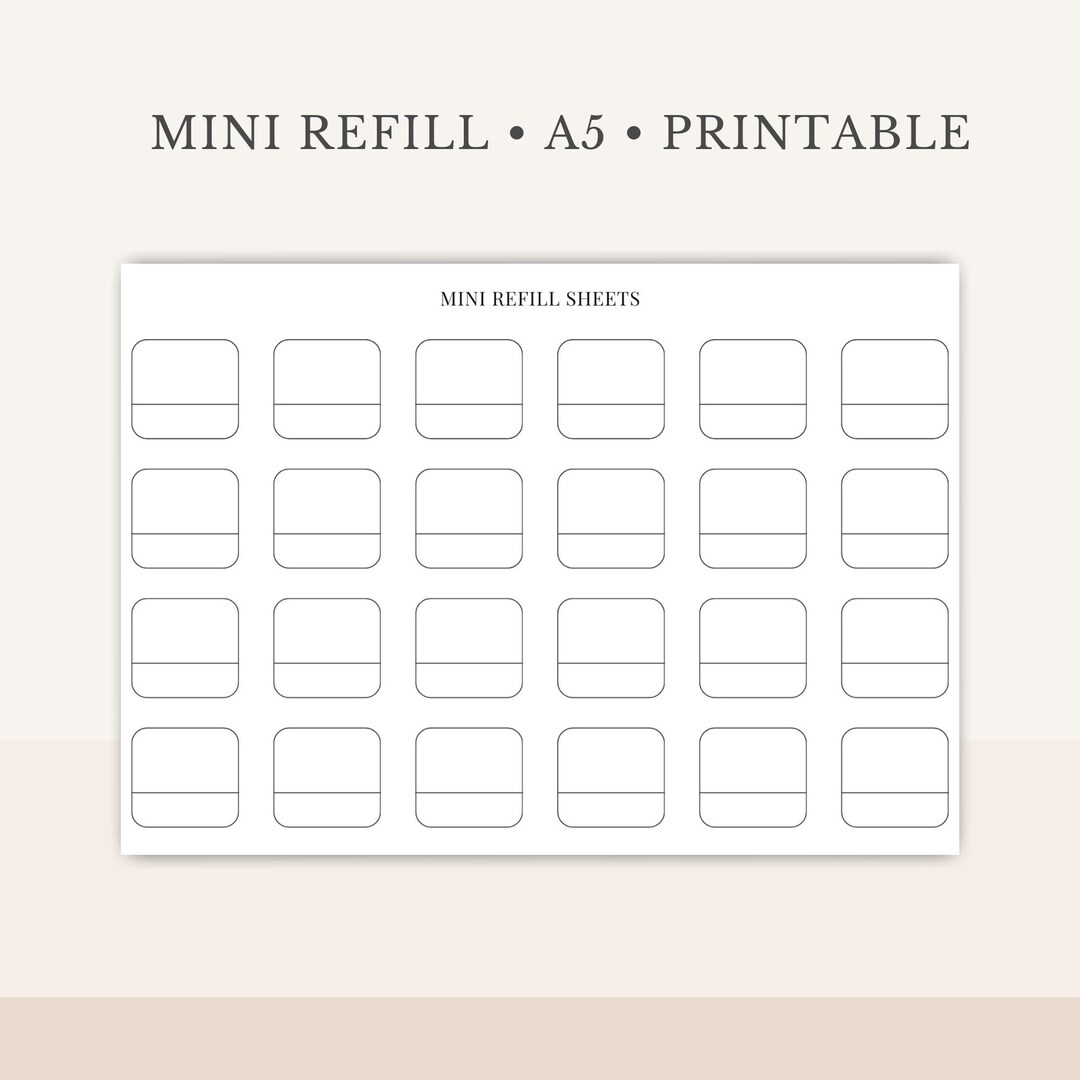 Mini Refill Swatch Sheets A5 Printable | Marker Color Test Refill ...
