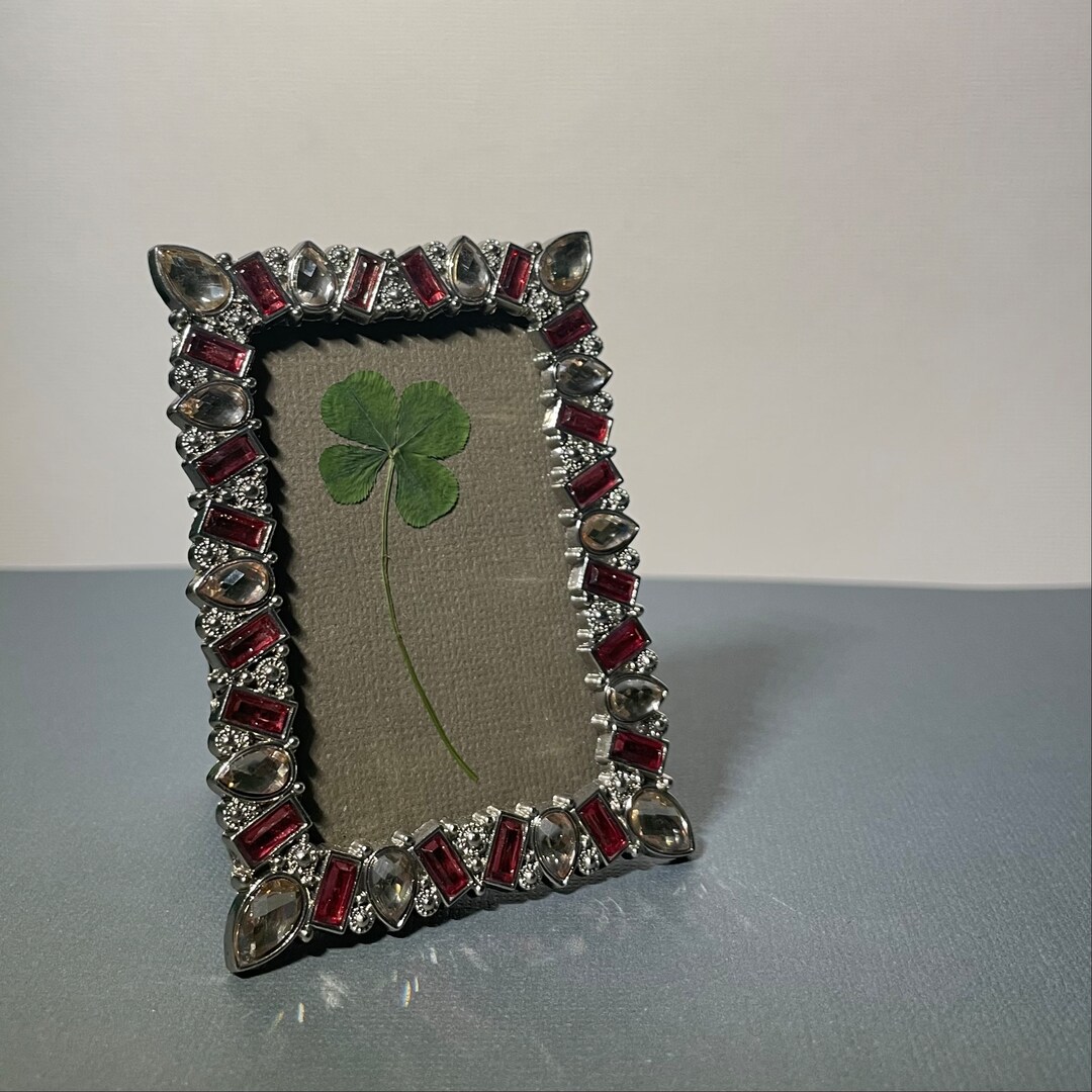 Four Leaf Clover *lucky* - Pressed, Mounted and Framed in a Bedazzled ...