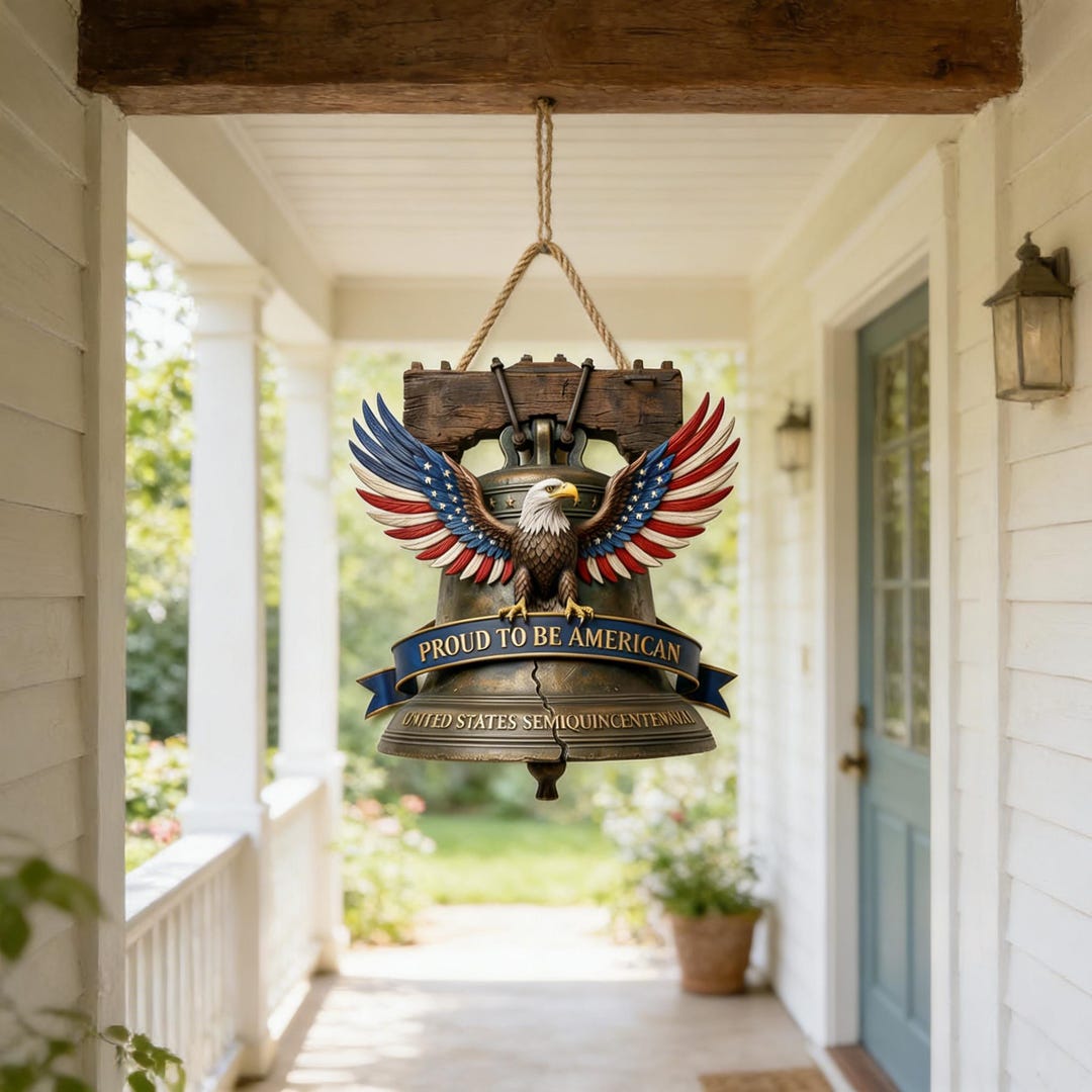 Liberty Bell Bald Eagle Proud to Be American Wood Sign, America ...