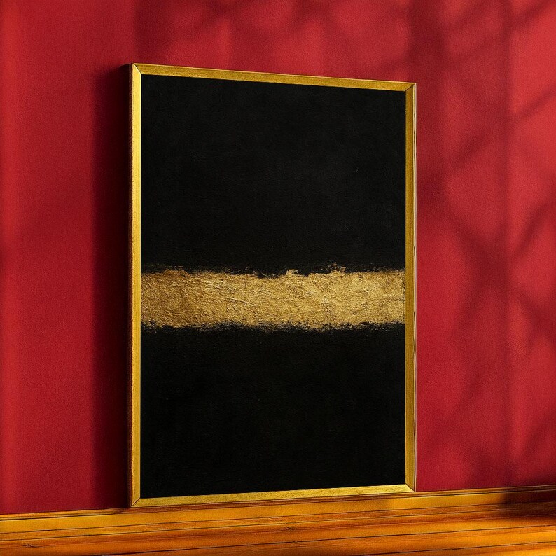 Mark Rothko Inspired Black and Gold Canvas Bold Color Field Painting ...
