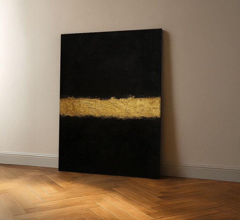 Mark Rothko Inspired Black and Gold Canvas Bold Color Field Painting ...