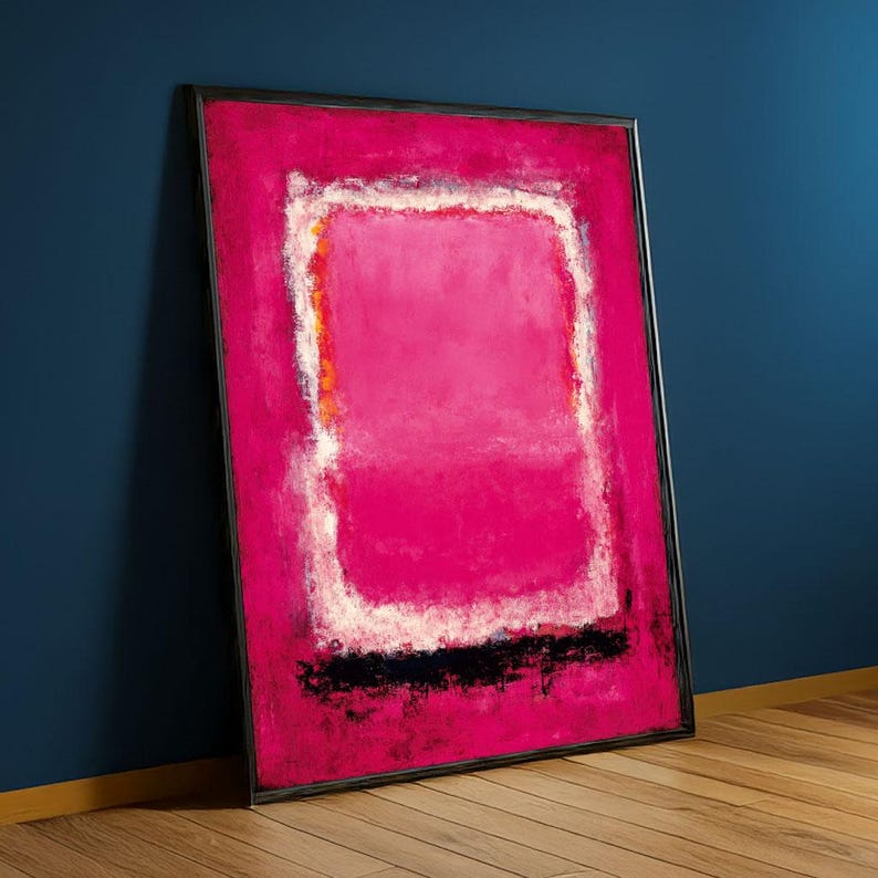 Mark Rothko Inspired Pink and Black Canvas Bold Color Field Painting ...