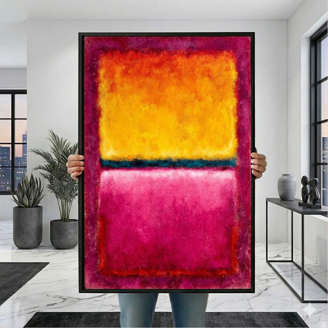 Mark Rothko Inspired Yellow and Pink Canvas Bold Color Field Painting ...