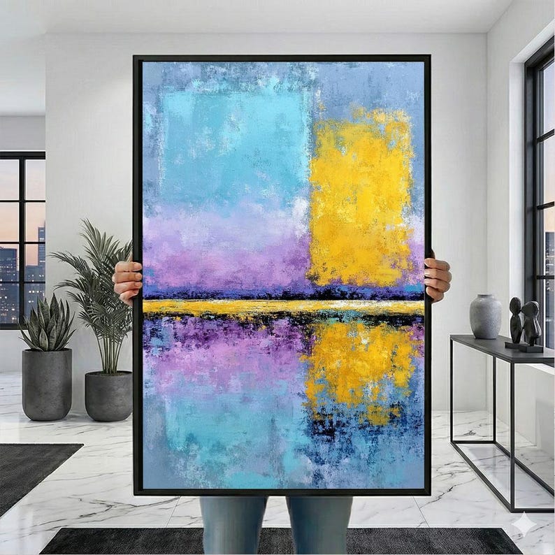 Mark Rothko Inspired Blue and Yellow Canvas Abstract Color Field ...