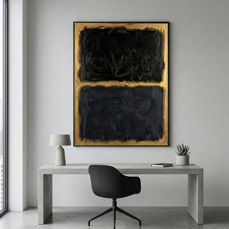 Mark Rothko Inspired Black and Gold Canvas Bold Color Field Painting ...