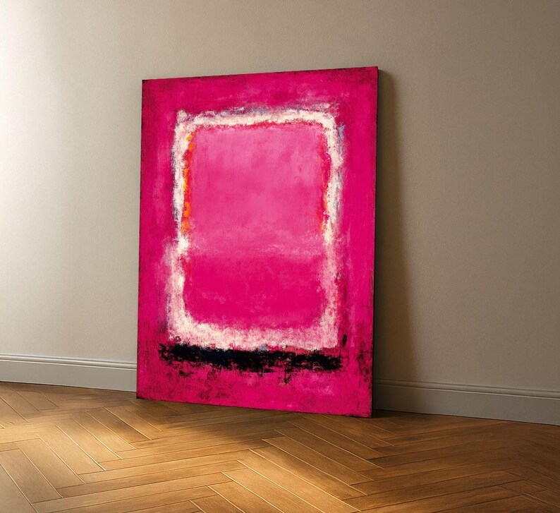 Mark Rothko Inspired Pink and Black Canvas Bold Color Field Painting ...
