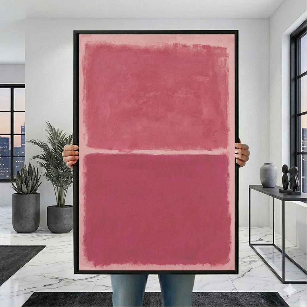 Mark Rothko Inspired Pink Canvas Bold Color Field Painting for Modern ...