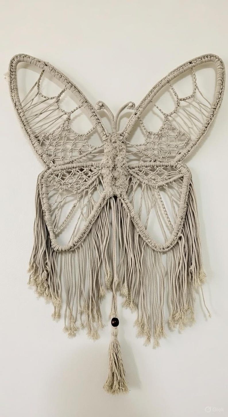 Macrame White Butterfly - Etsy