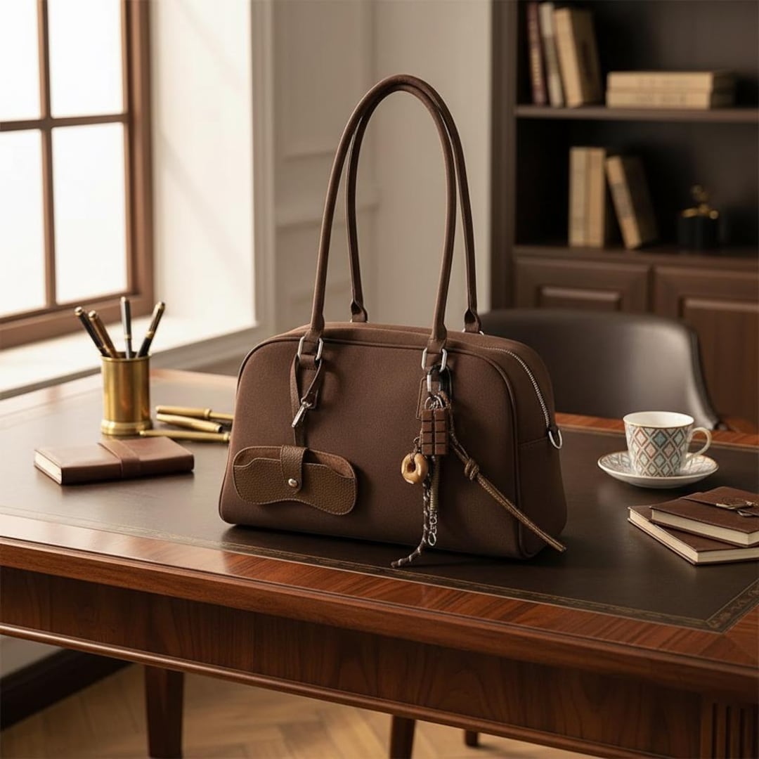 Large Suede Bowling Bag for Women, Big Capacity Shoulder Crossbody ...