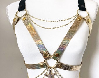 Gold chain harness | Etsy